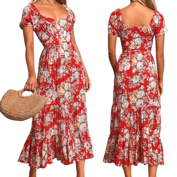 Auguste The Label | Dresses | Auguste The Label Reverie Red Floral ...